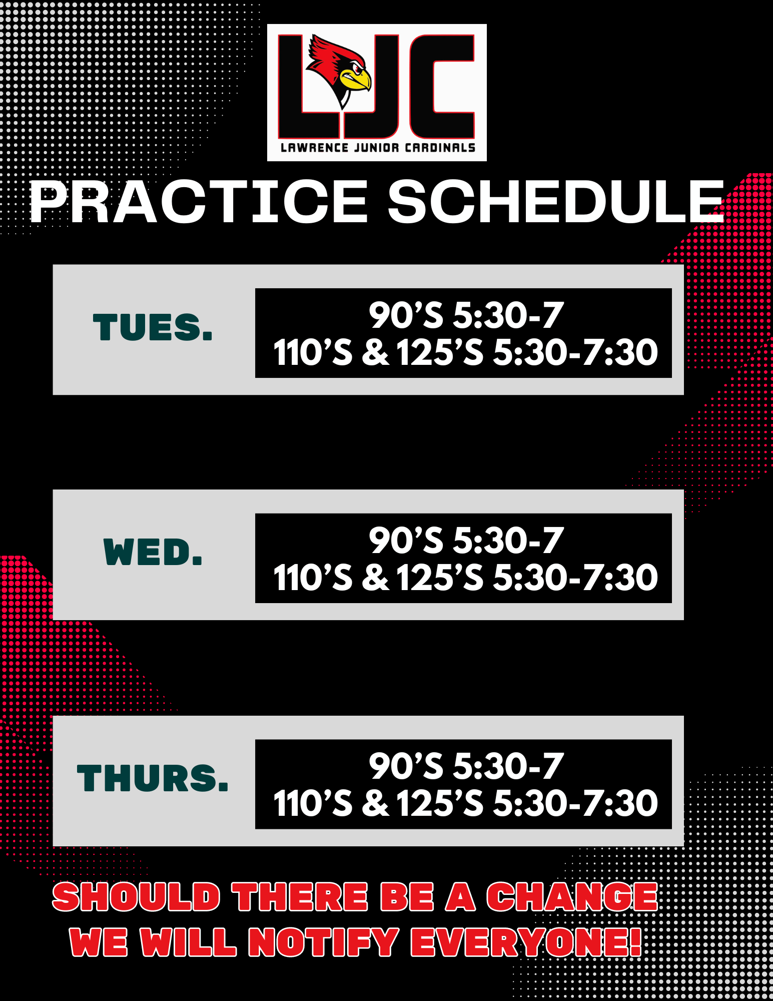 Practice Schedule